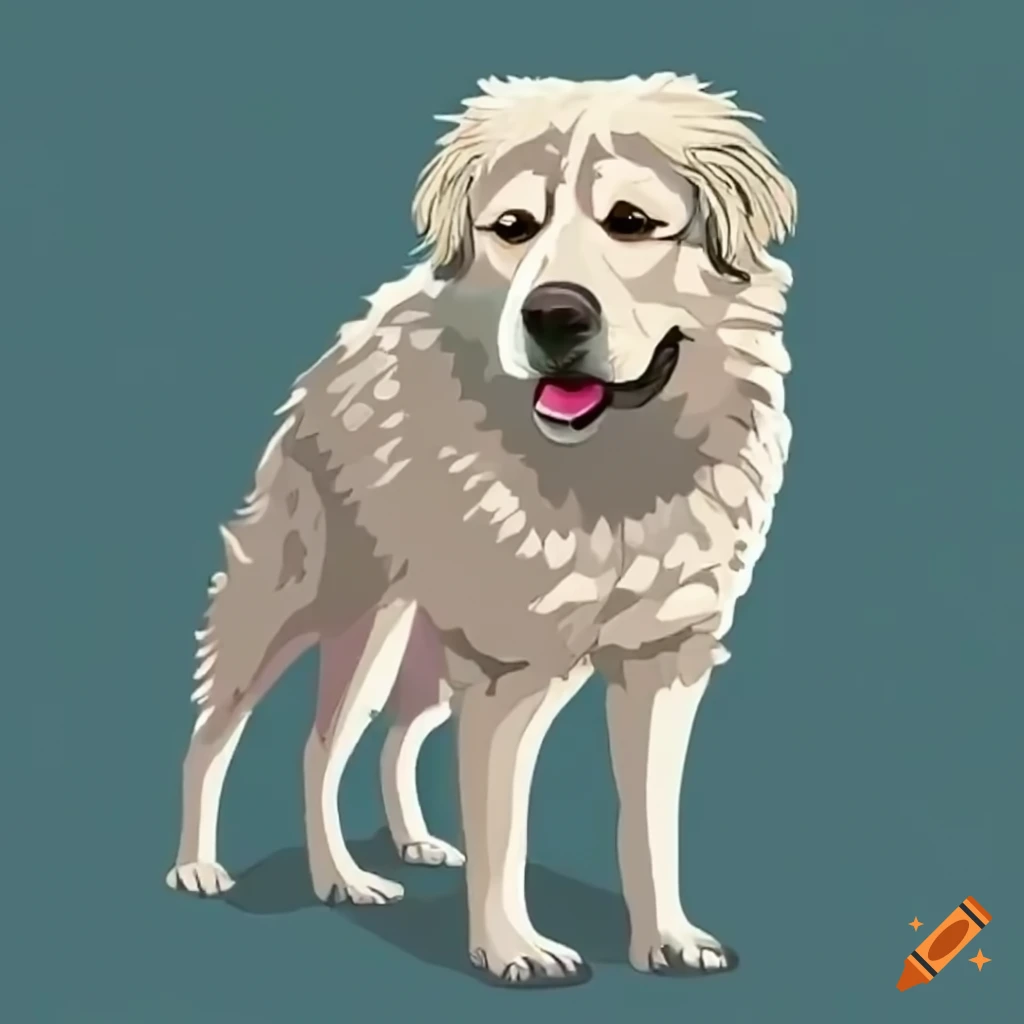Animated image of a playing maremma sheepdog and owner