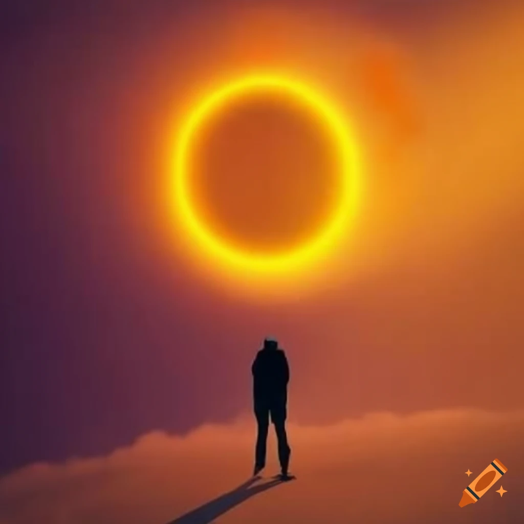 Image of a person with a glowing aura flying in the sky on Craiyon