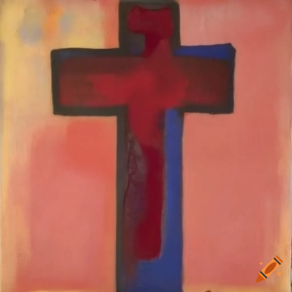 Abstract art with christian cross influence