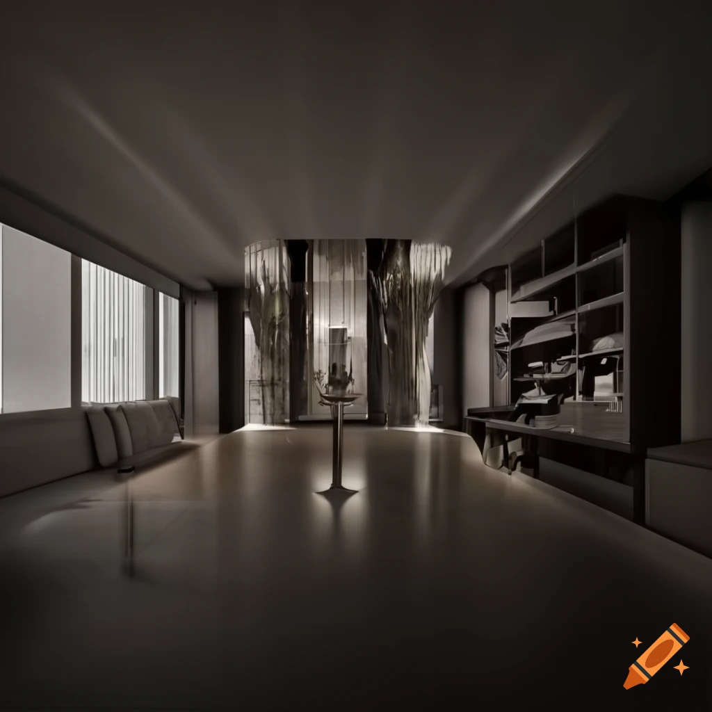 Realistic 3d archviz of a modern indoor space on Craiyon