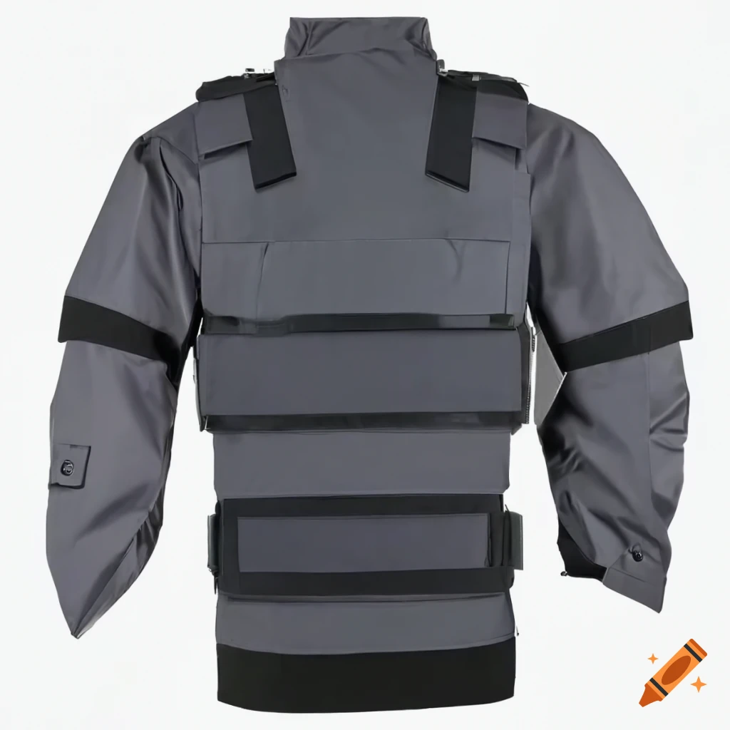 Full-length detailed bulletproof jacket mirage on Craiyon