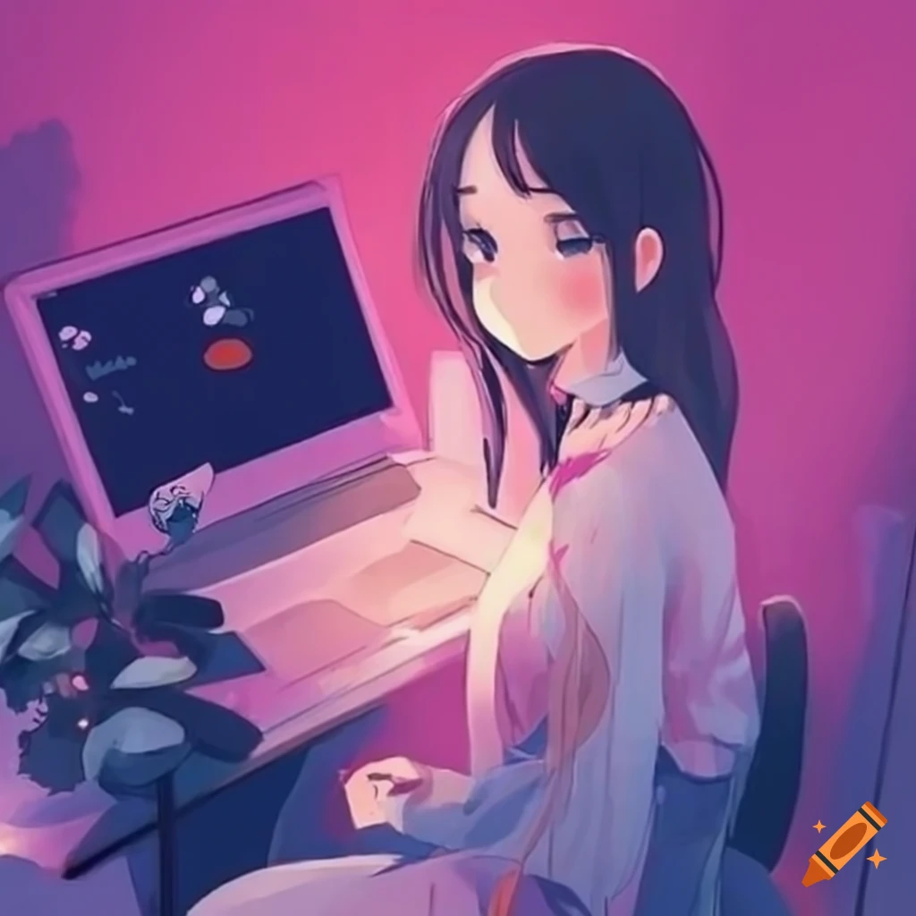 Simple and cute study illustration on Craiyon