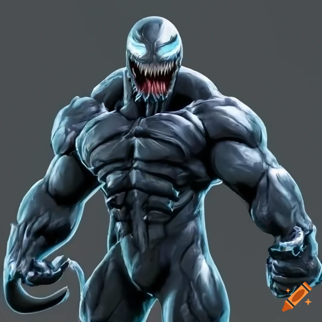 Gray symbiote alien creature on Craiyon