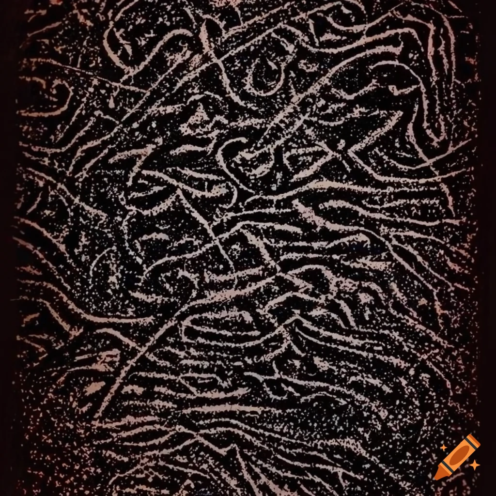 Stippled screen print art of a textured flail on Craiyon