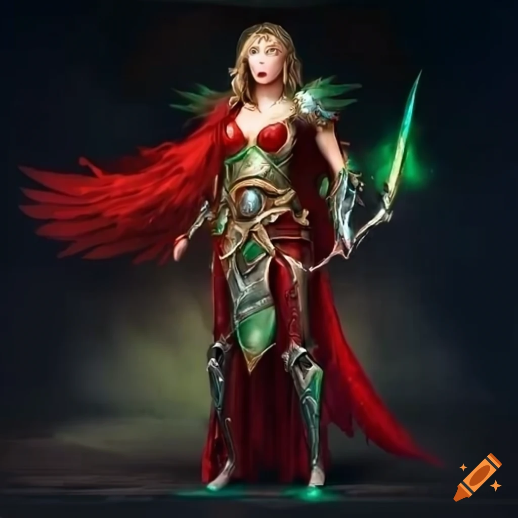 Armored angel with one wing on Craiyon