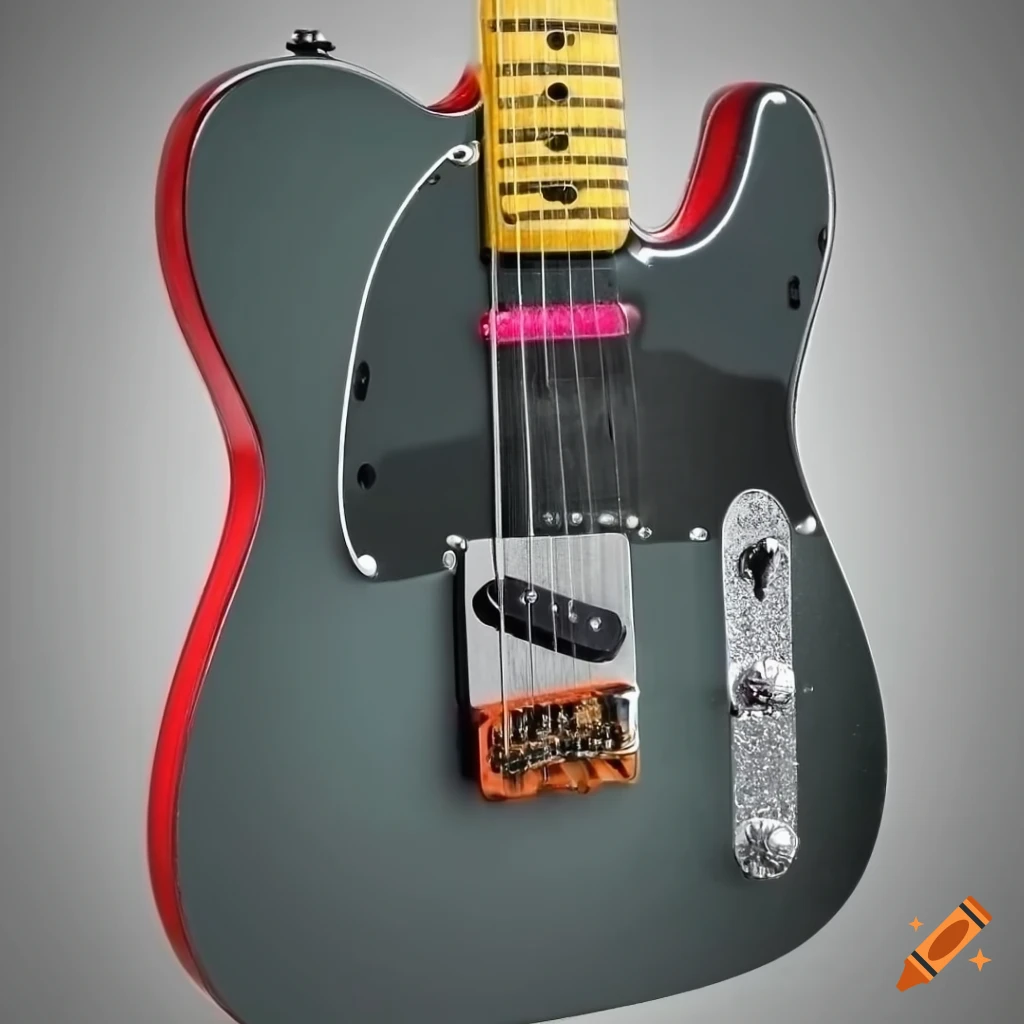 Black and red telecaster guitar on Craiyon