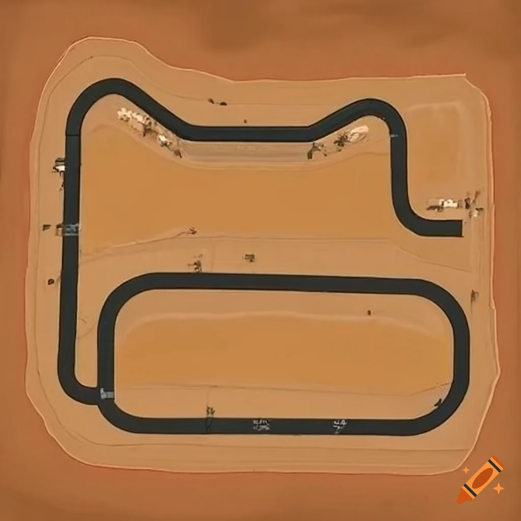 Map of a dirt race racetrack on Craiyon