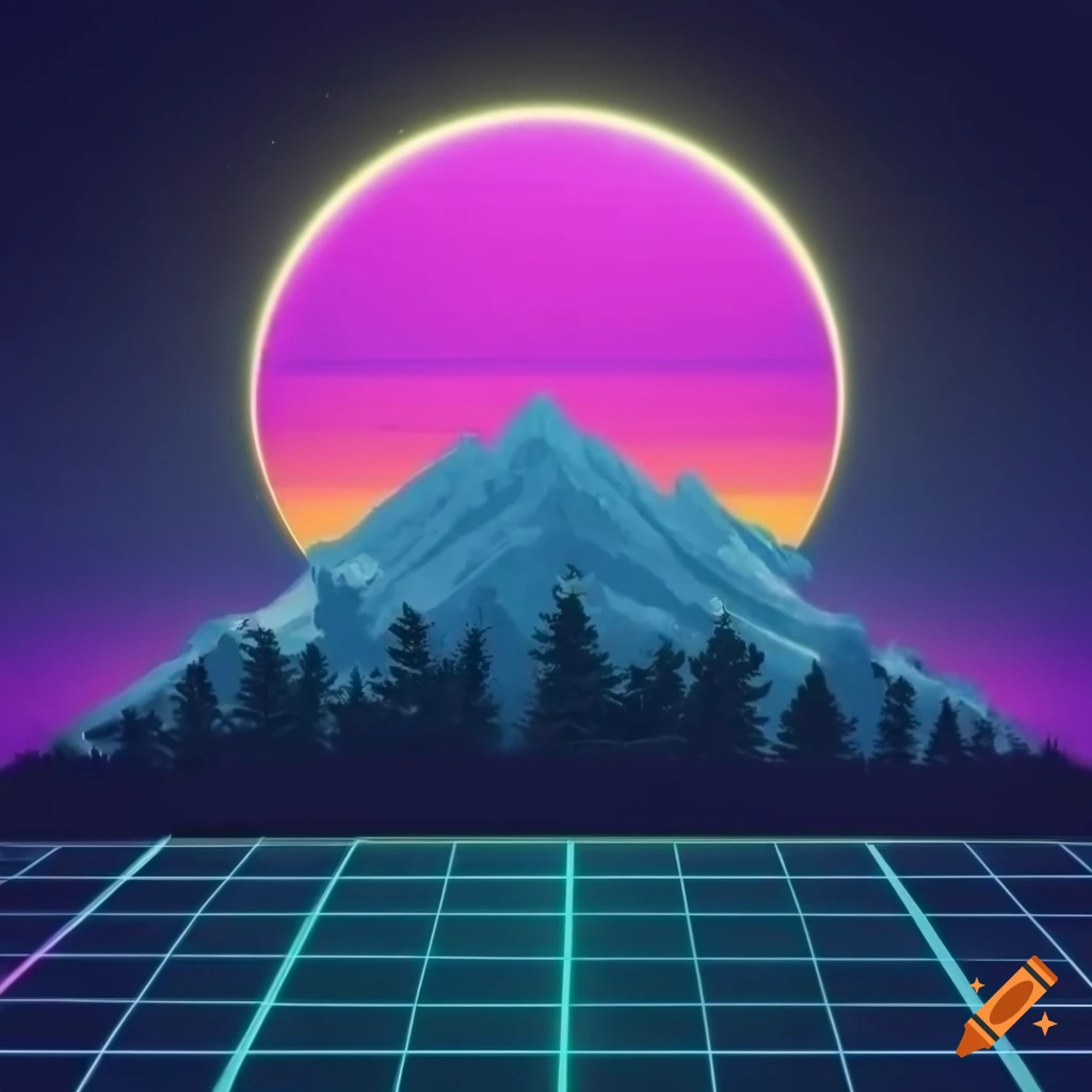 Synthwave aesthetic on Craiyon