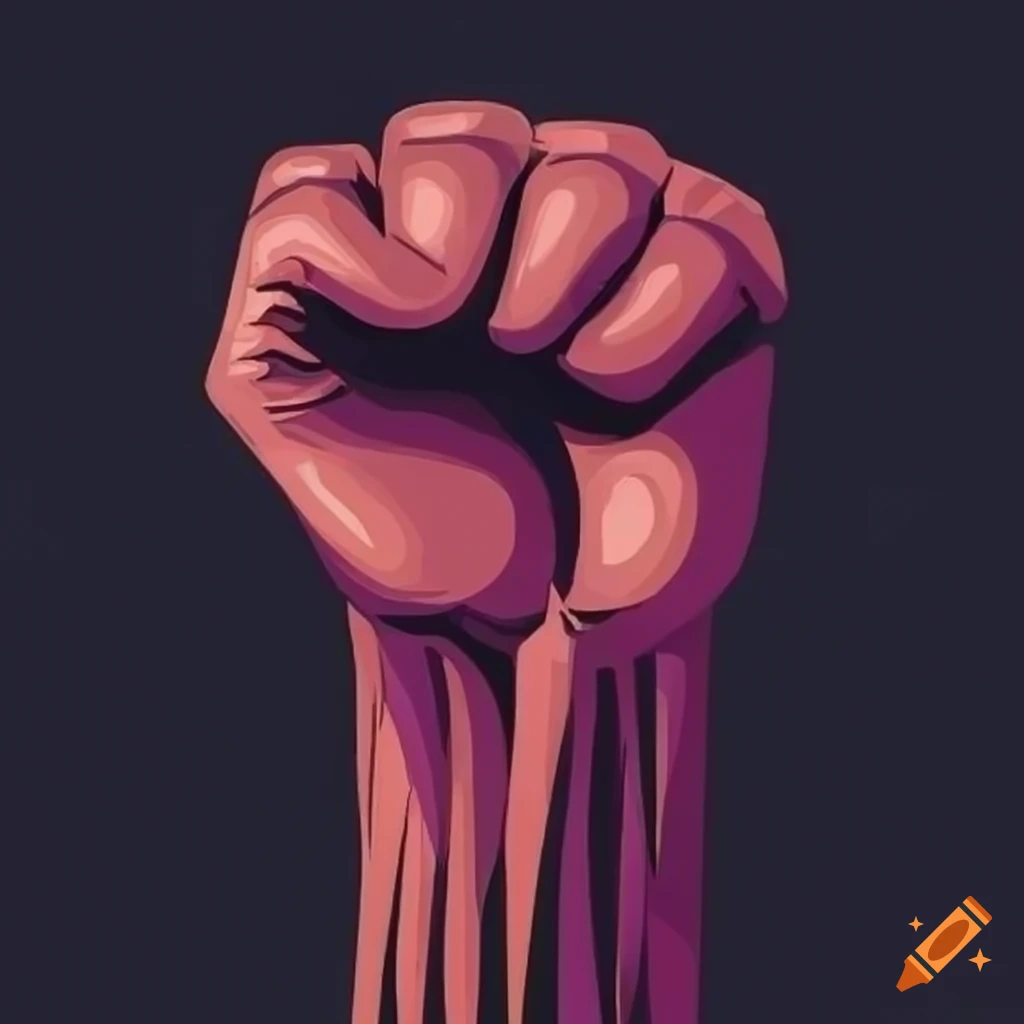 Vector design of a clenched fist on Craiyon