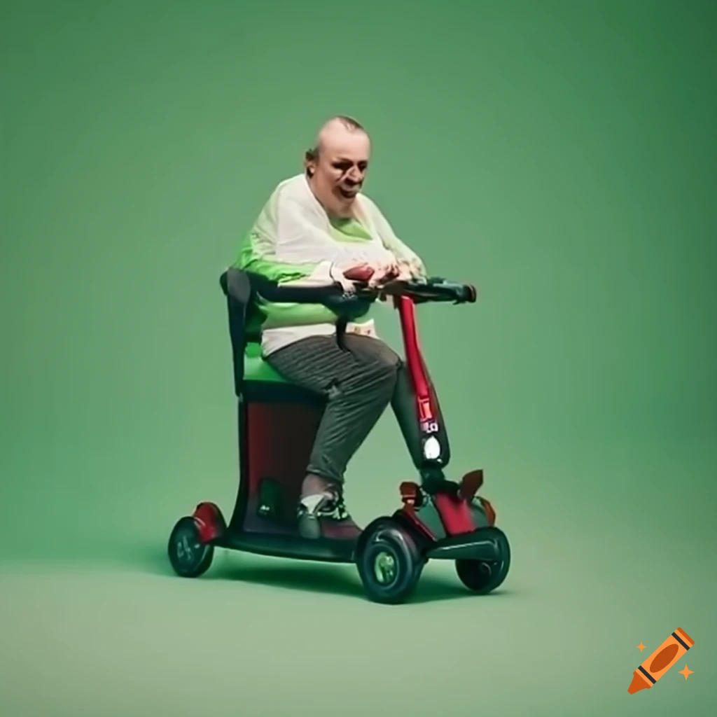 CaseOh, Twitch streamer on a mobility scooter on Craiyon