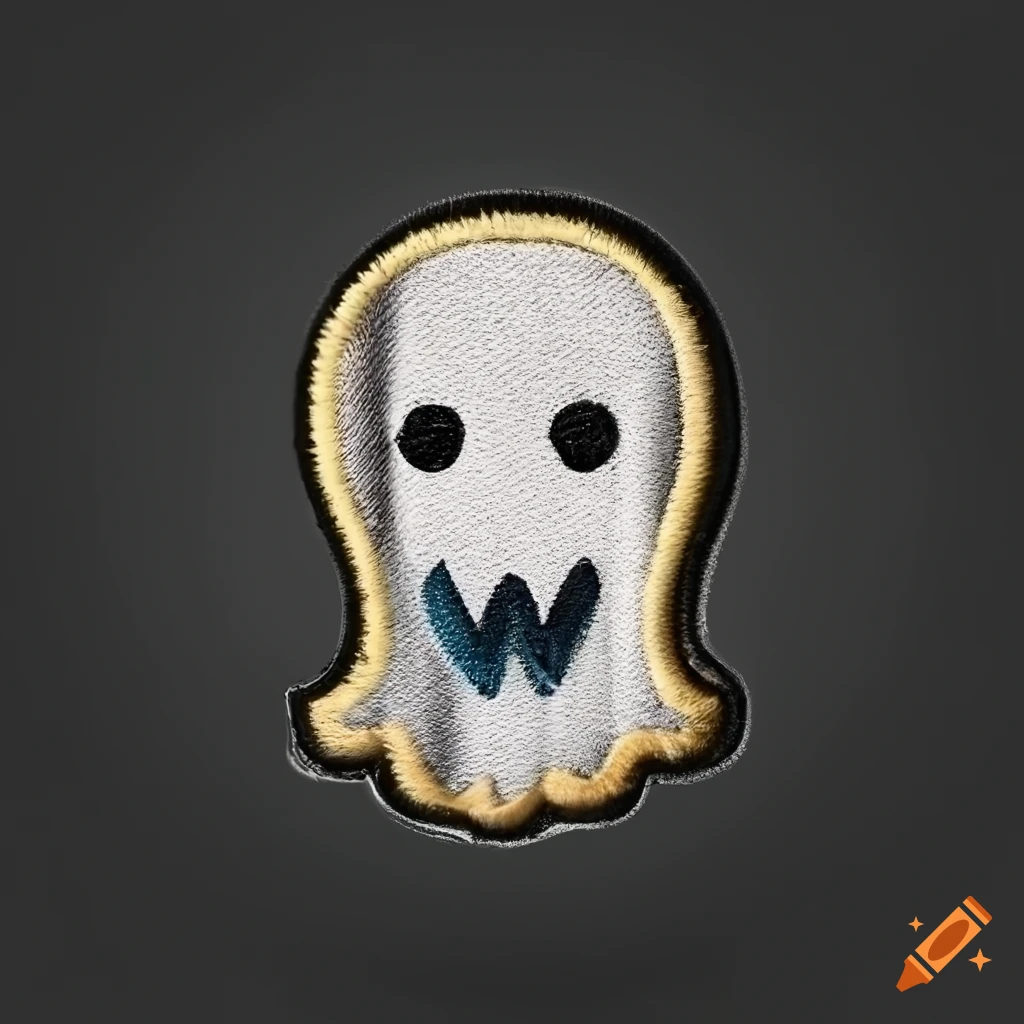 Design patch with ghost emoji on Craiyon