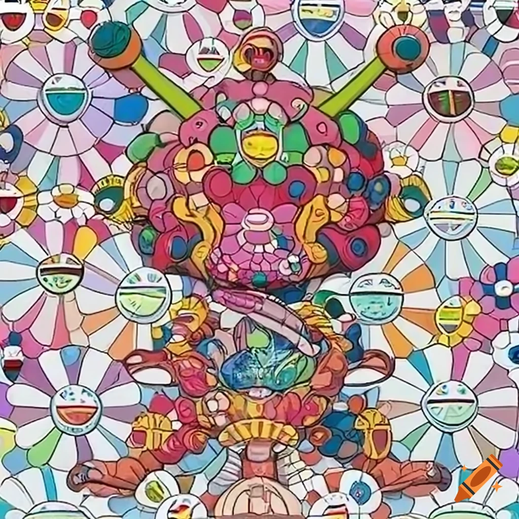 Artwork titled 'love and rockets' by takashi murakami on Craiyon