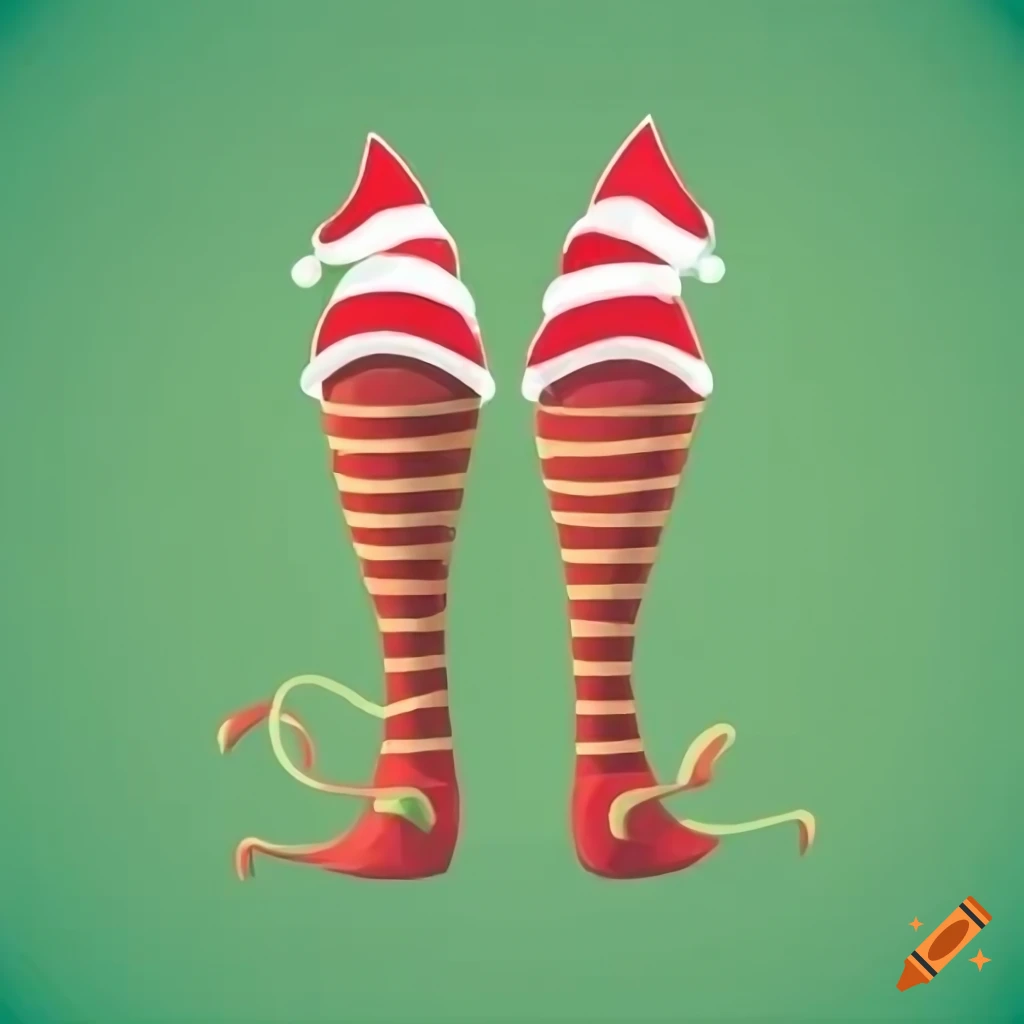 Vector art of stylized christmas elf shoes
