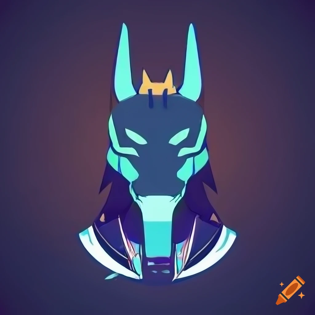 Minimalist anime wolf mask in a crystalline ice style on Craiyon