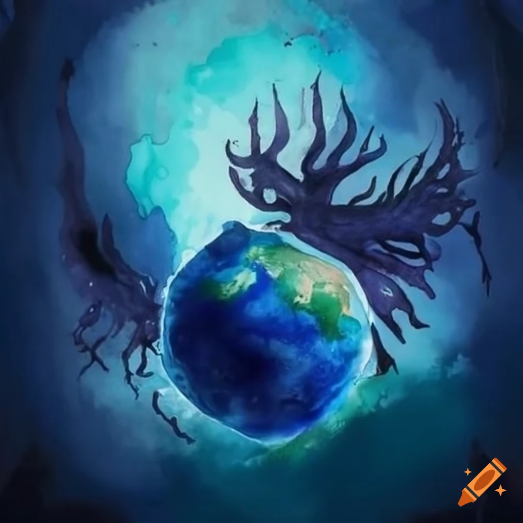 Blue mysterious creatures on earth