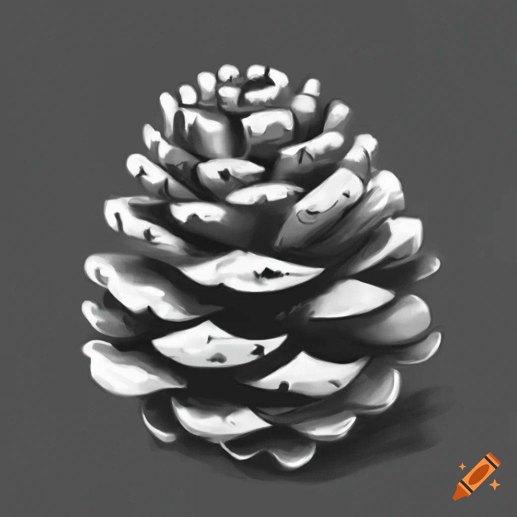 Black and white forest cone avatar on Craiyon