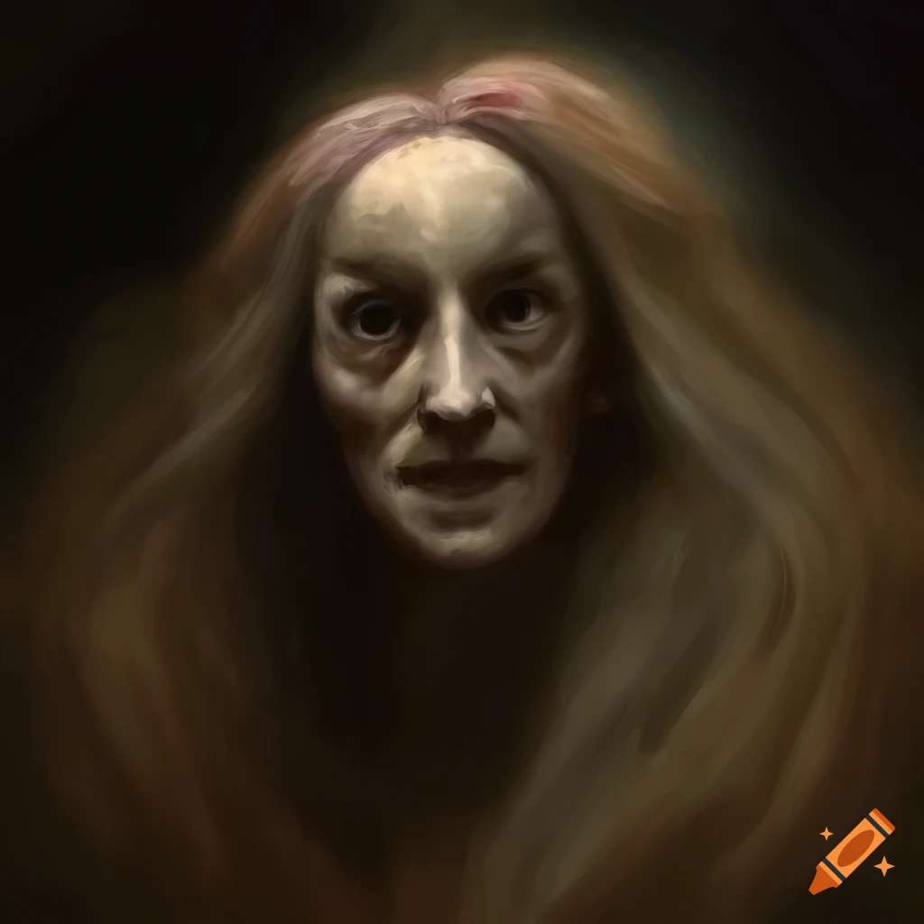 Detailed oil painting of a beautiful and intelligent creature on Craiyon