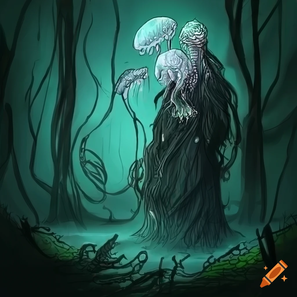 Mythical creatures and mutant omega mart lemon fruit monster in a ...