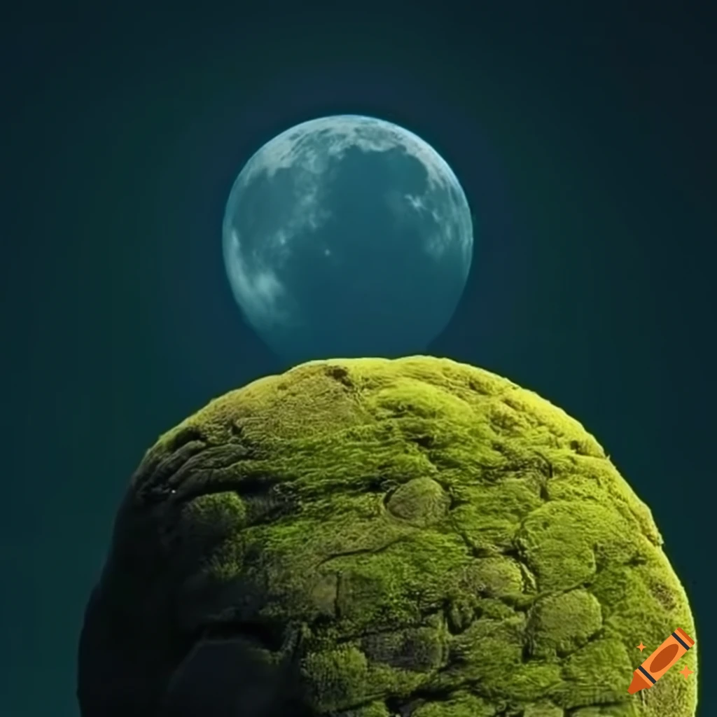 Sci-fi image of a helicoidal tree on an exoplanet moon on Craiyon