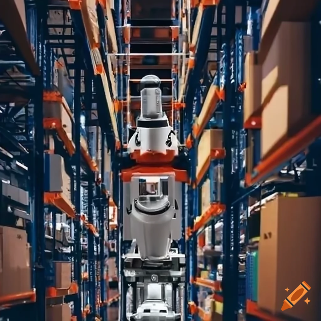 Advanced robots working in a warehouse
