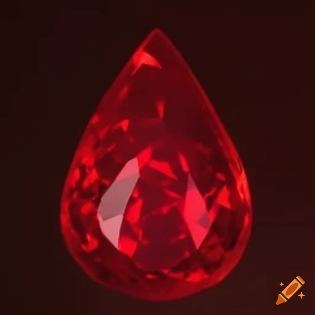 Red gemstone with a glowing tear shape on Craiyon