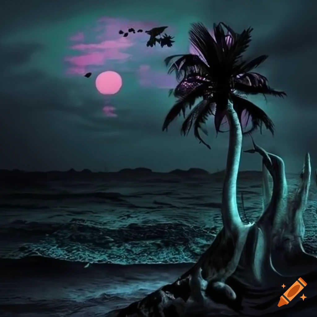 Moonlit beach in tequila, mexico on Craiyon