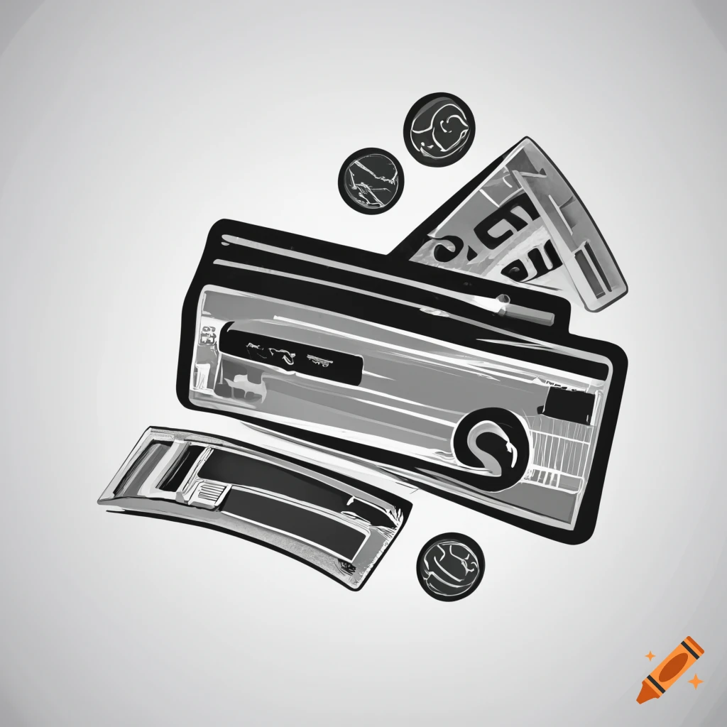 Illustration of a credit card with money