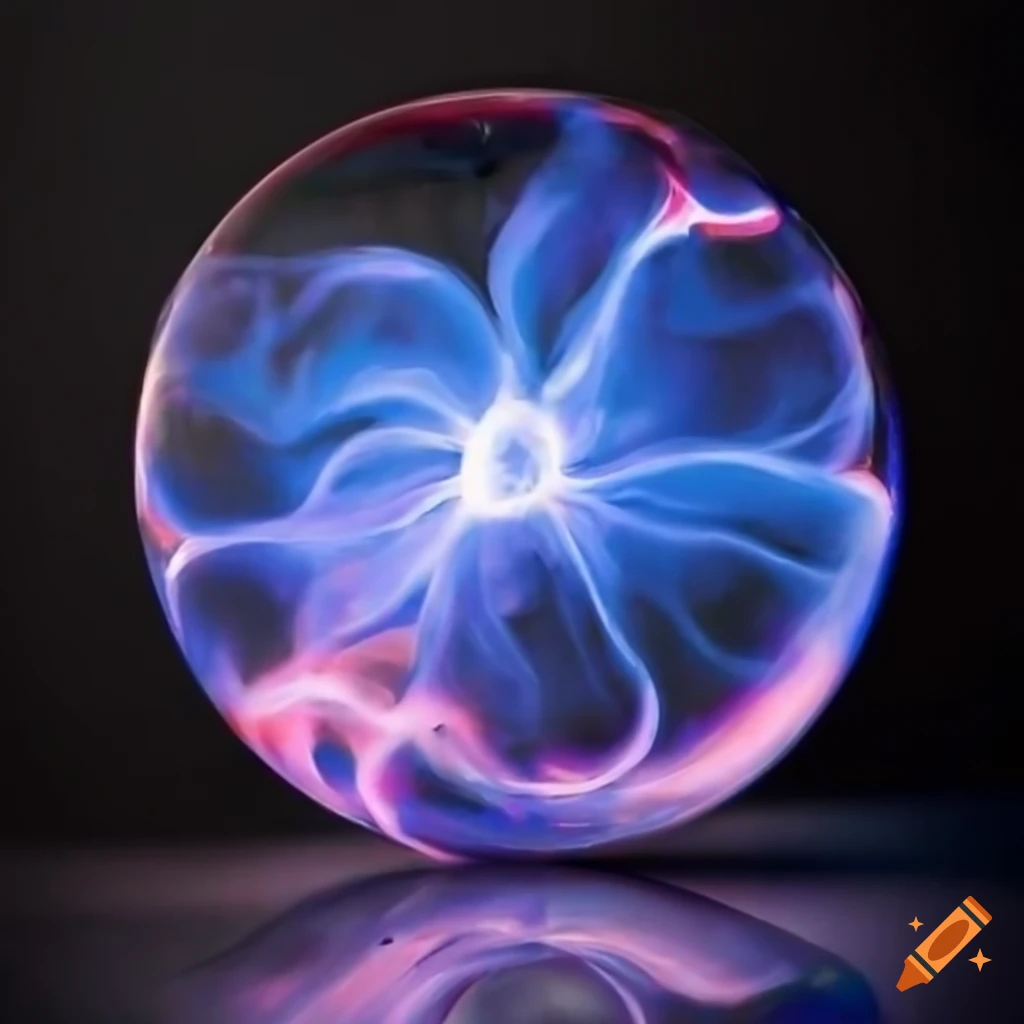 White plasma glass orb artwork