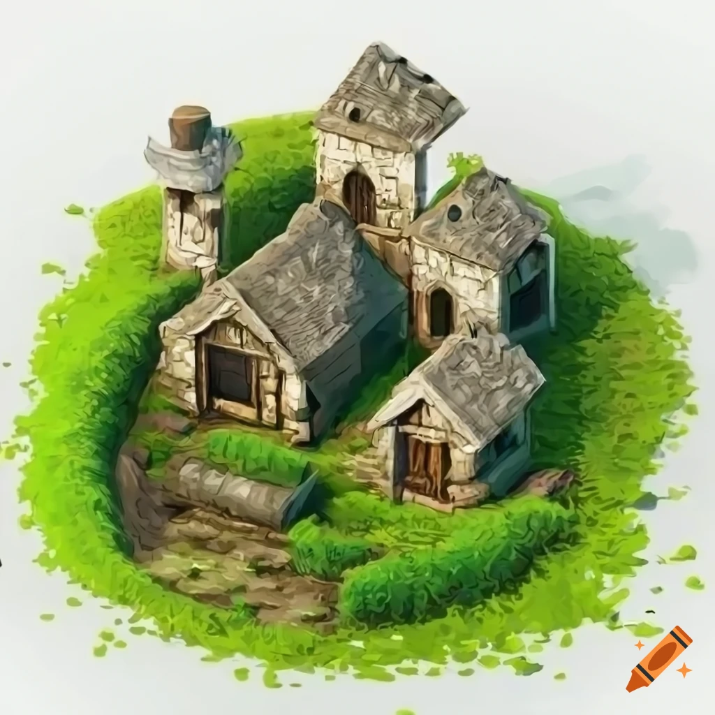 Art of a fantasy rpg game with a babel tower on Craiyon