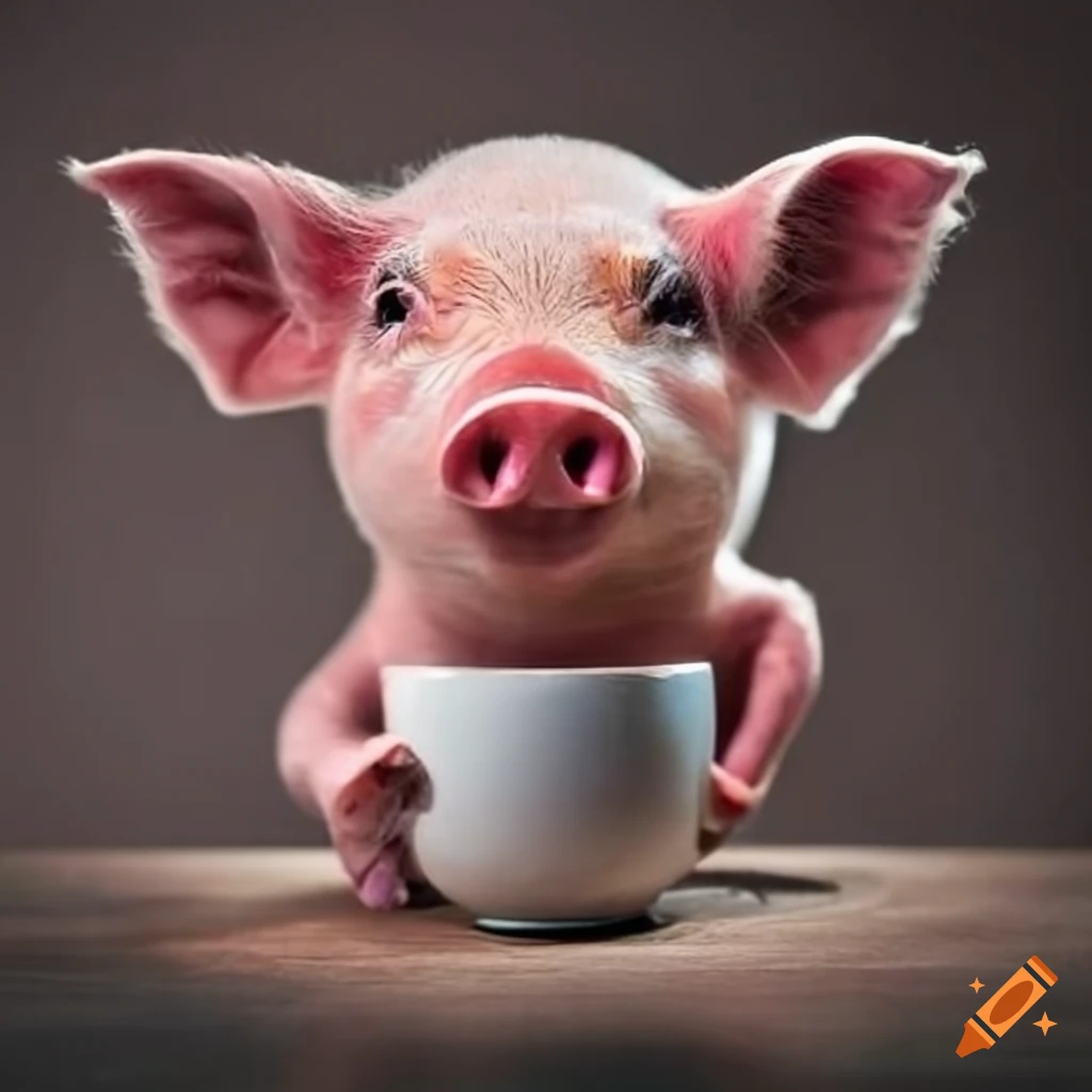 Scottish pig enjoying a drink at a pub on Craiyon