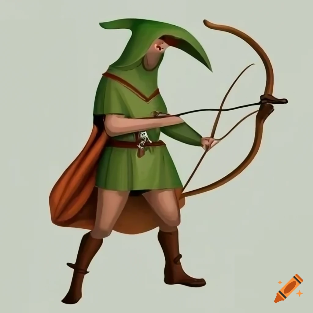 Illustration of a fantasy archer in a forest on Craiyon
