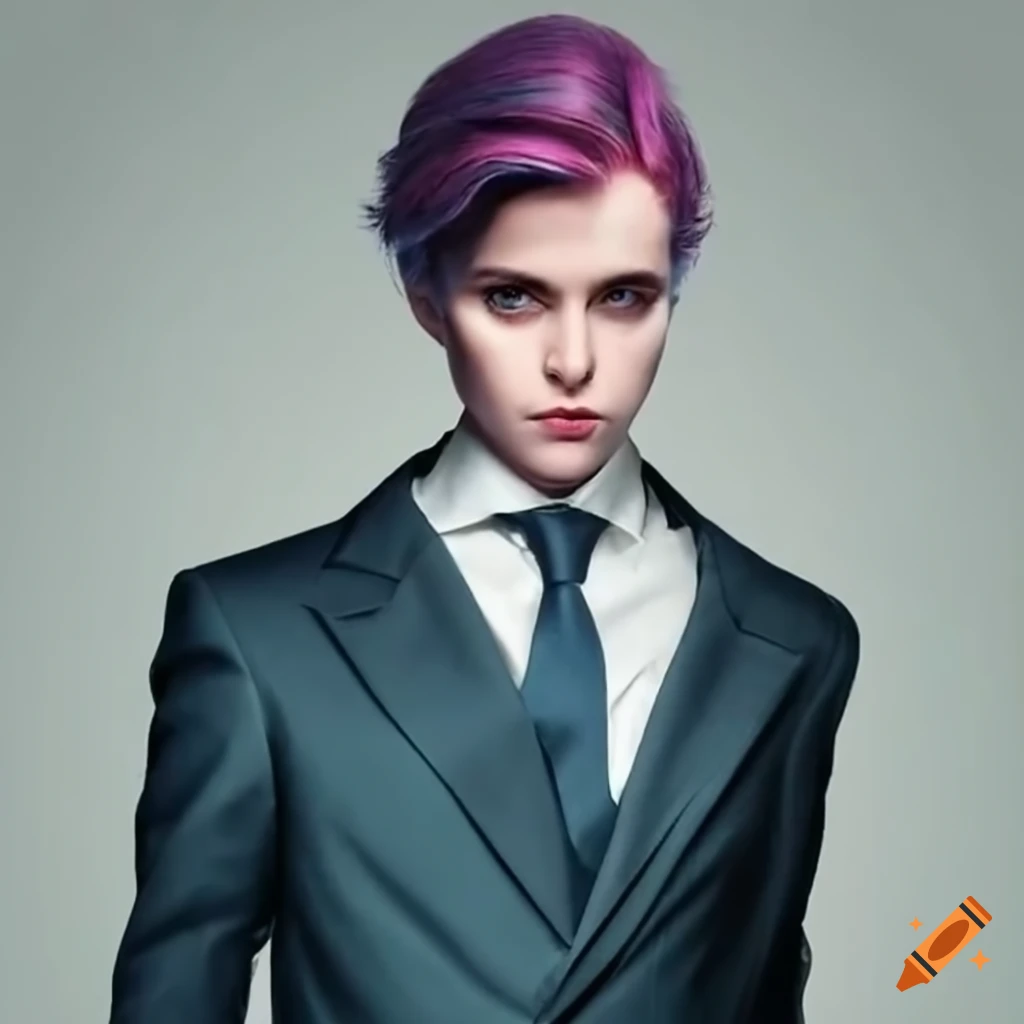 Masculine transgender man in a suit