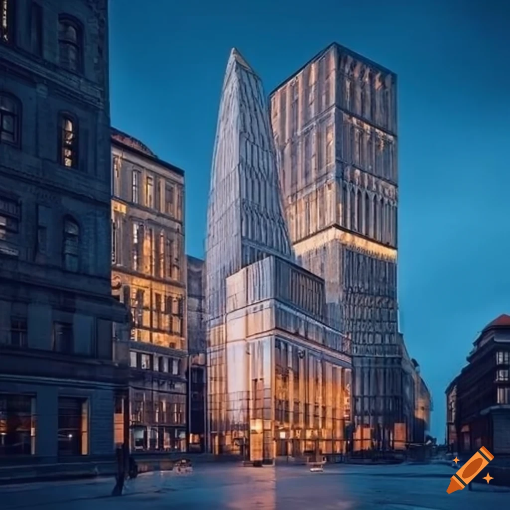 Modern building in historical center on Craiyon