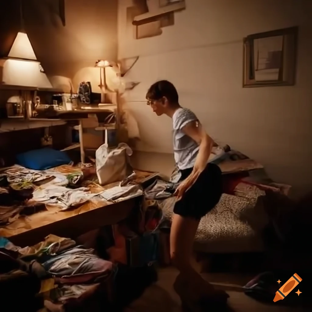 Image of a couple having a conversation in a messy room on Craiyon