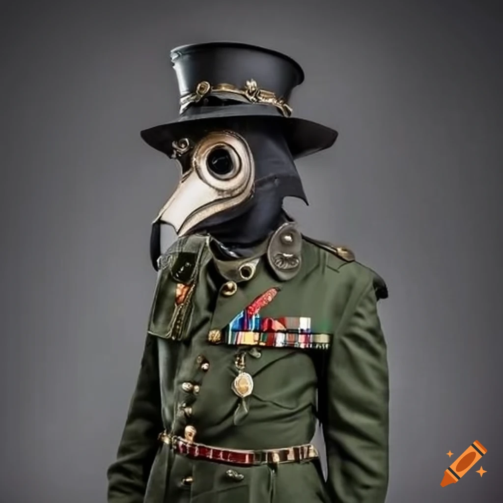 Plague doctor with military decorations on Craiyon