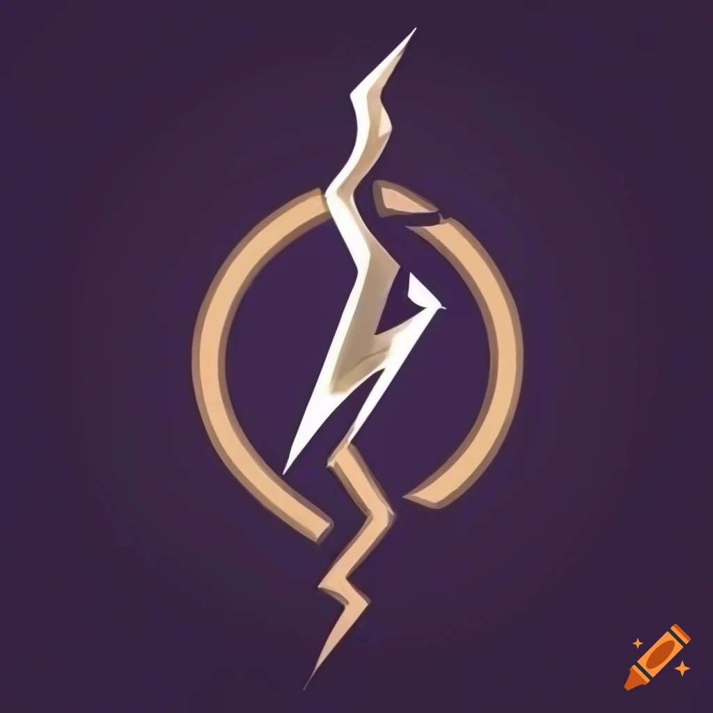 Minimalistic sigil of a lightning sword on Craiyon