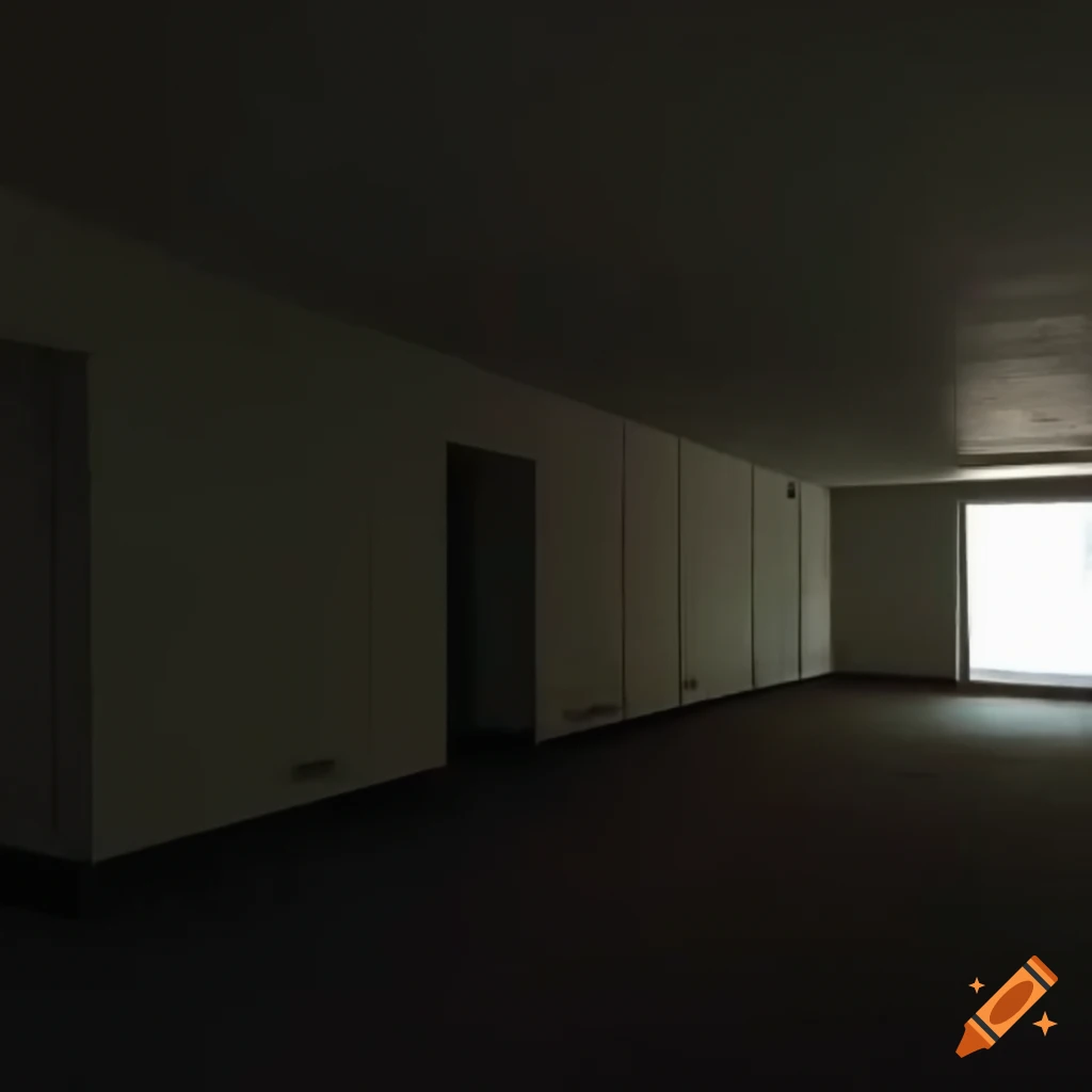 Creepy image of a mysterious backroom on Craiyon