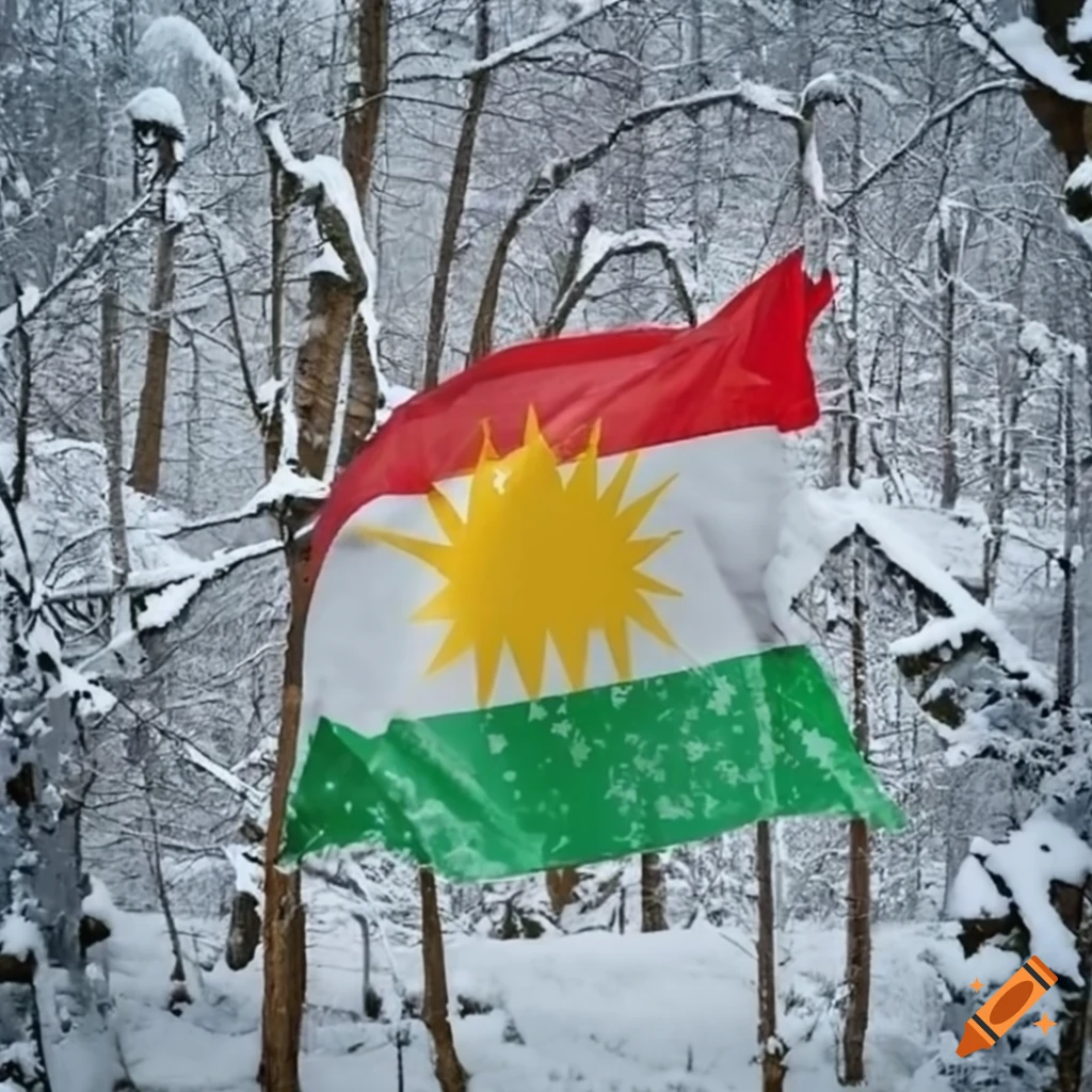 Fox with kurdish flag on Craiyon