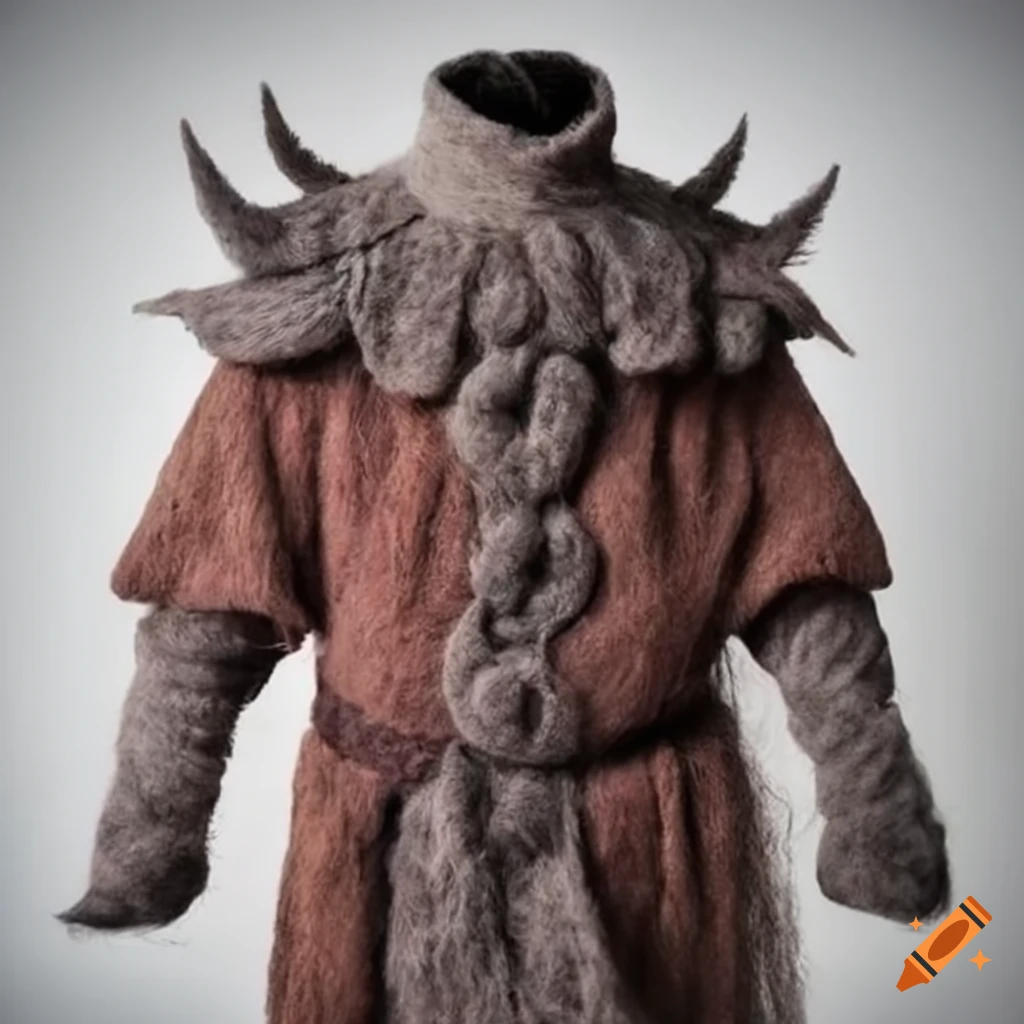 Mythical warriors in felted wool clothing on Craiyon
