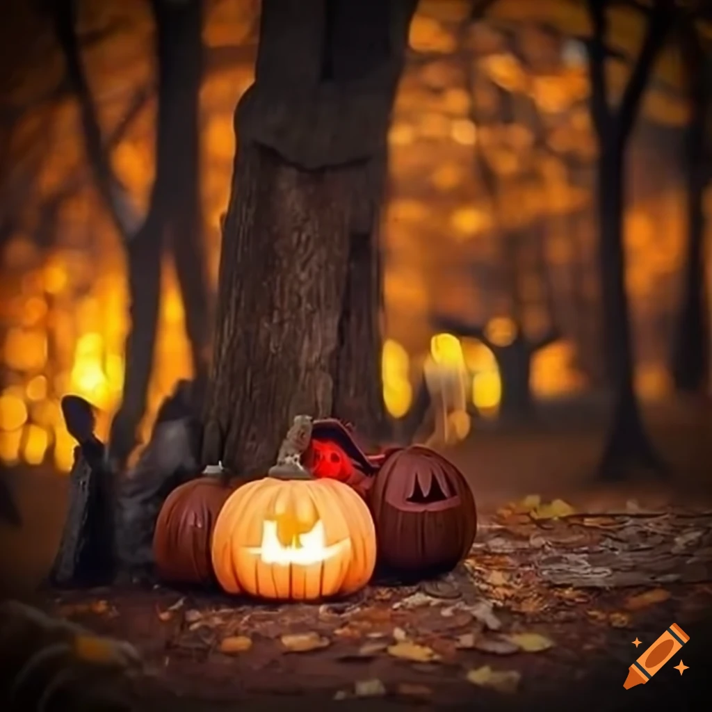 Creepy autumn village for halloween