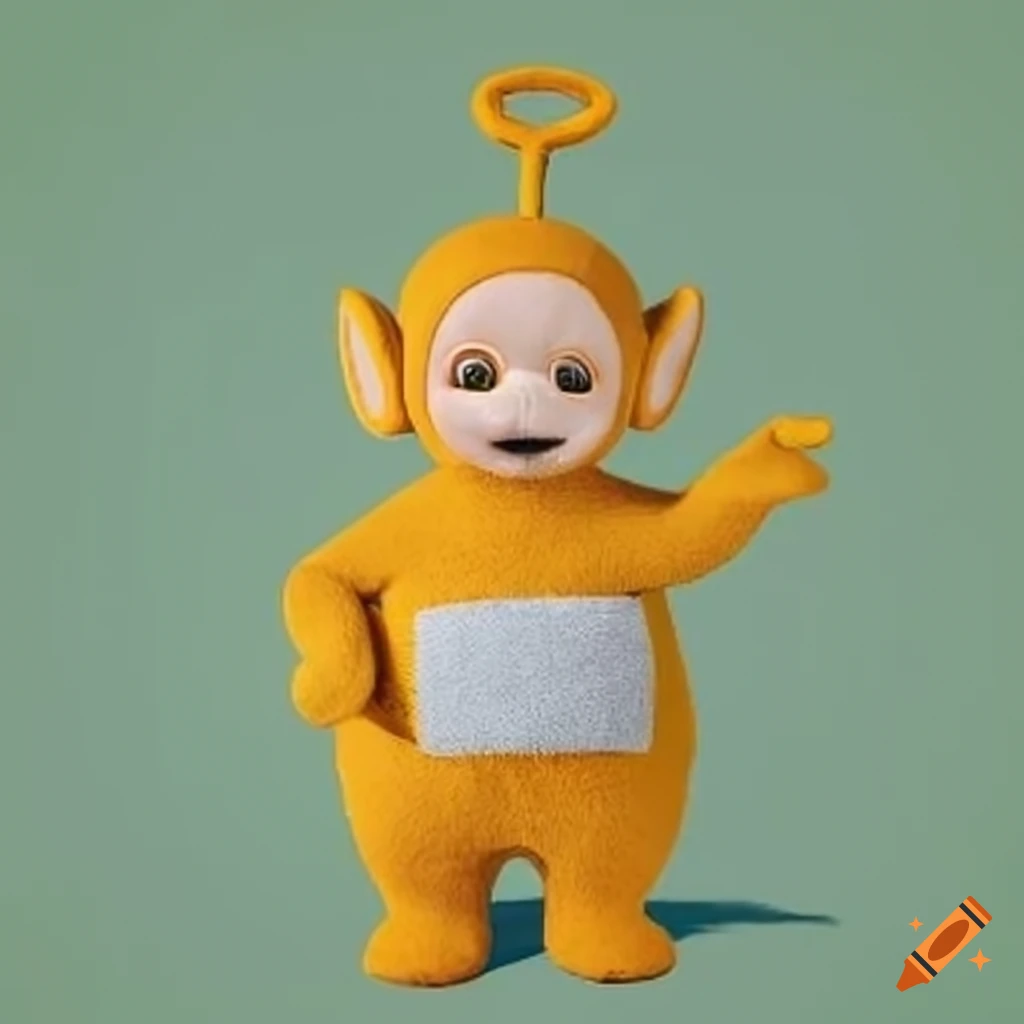 Teletubby with baguette, beret and Eiffel Tower in the background on ...