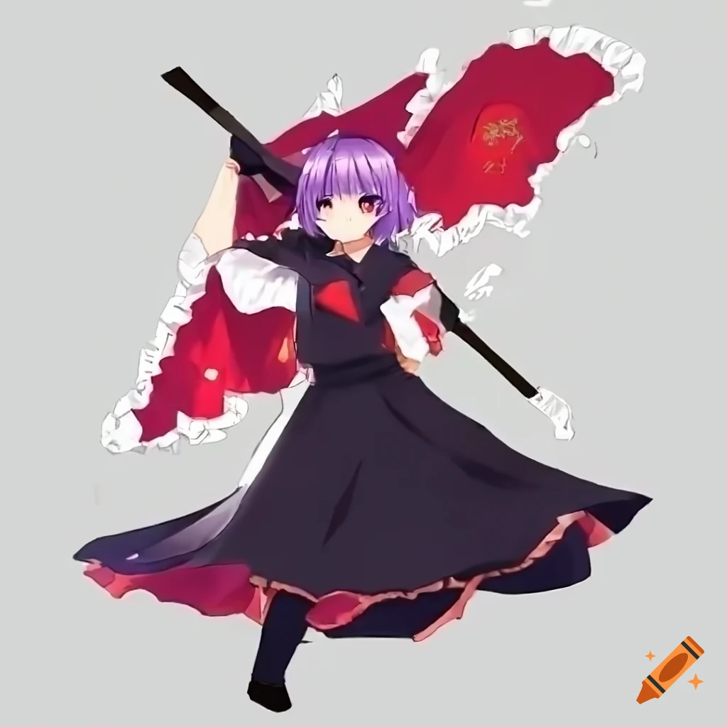 Touhou character in posing with a smile
