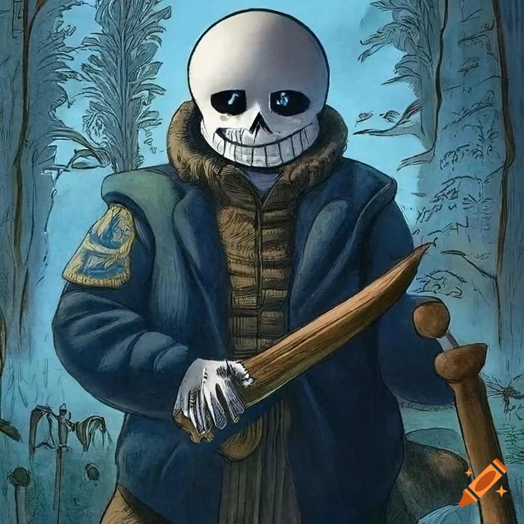 Detailed character design sheet of undertale original skeleton ...