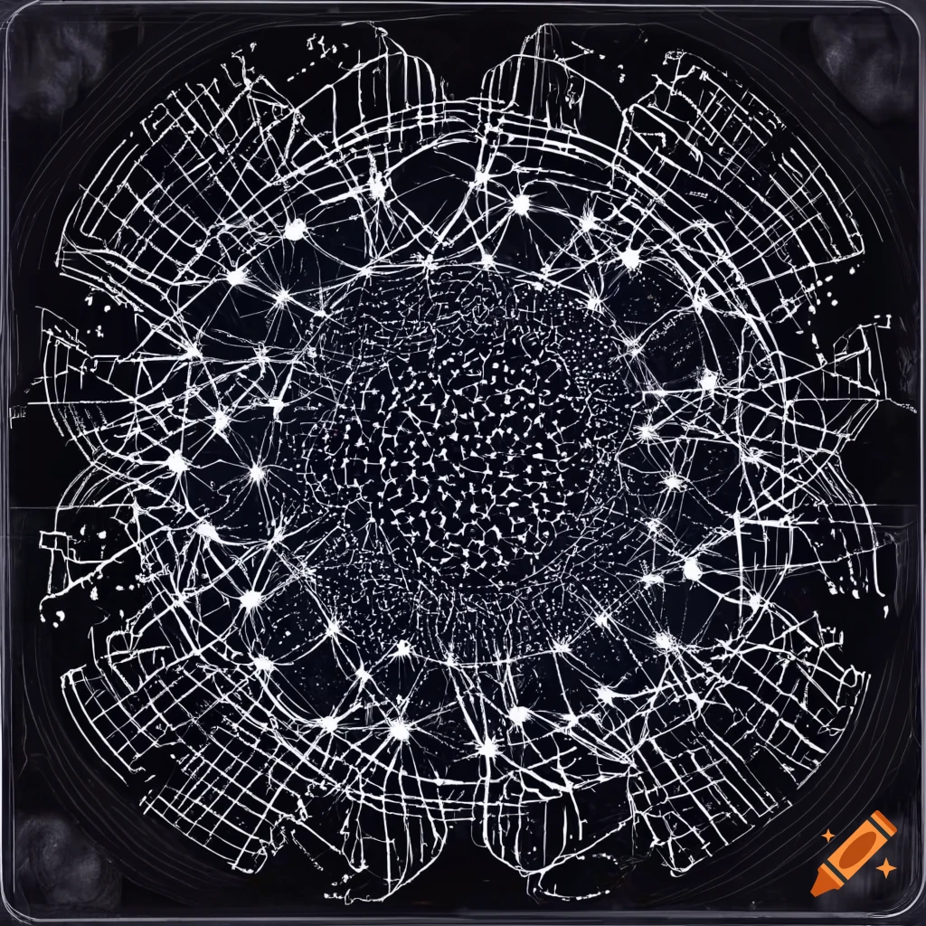 Complex 4d hypercube geometry on black background on Craiyon