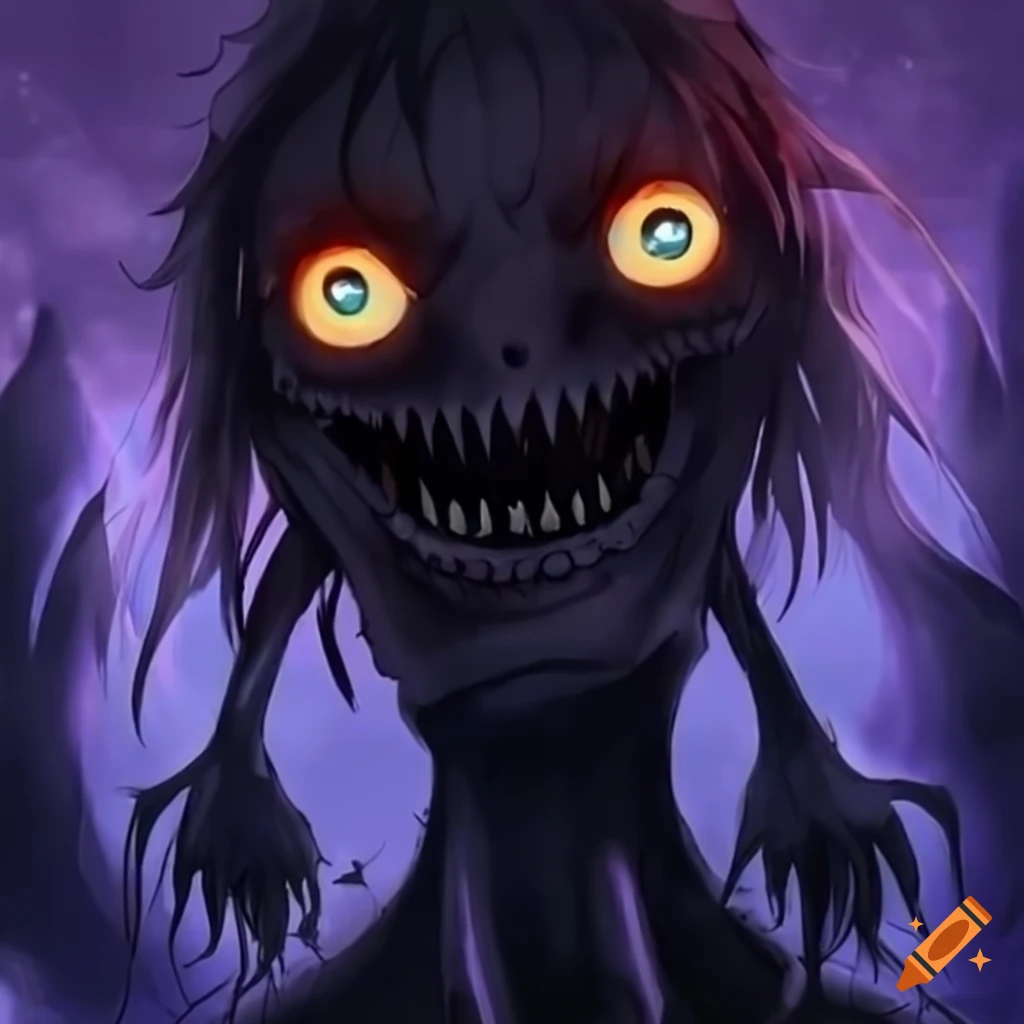 Cute tall monster with dark eyes