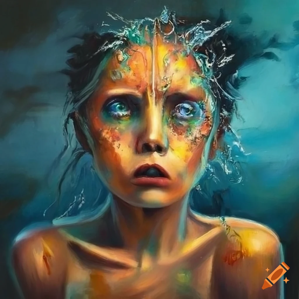 Oil painting depicting climate change denial and its consequences on ...