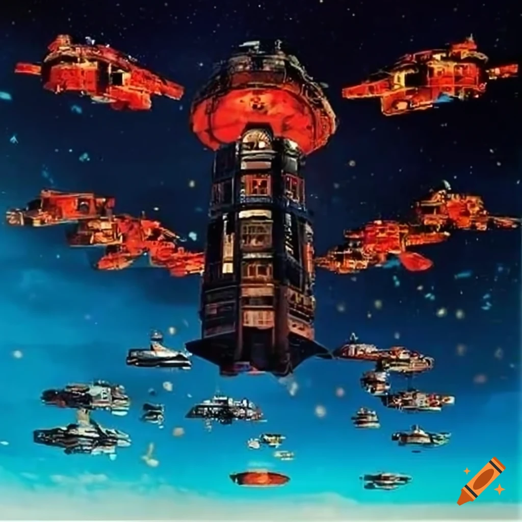 Space ship battle in the style of atari 2600 box cover art on Craiyon