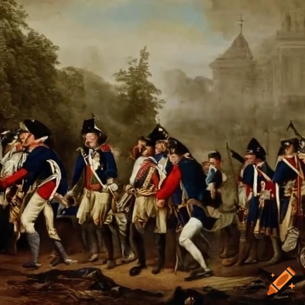 Depiction of a clash between american patriots and british forces on ...