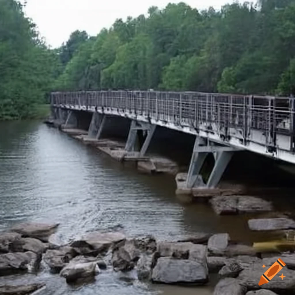 Platforms seamlessly connecting two sides of a bridge on Craiyon