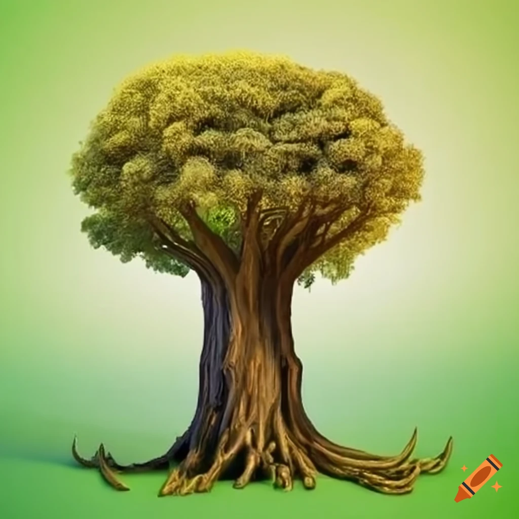 Tree in a scenic landscape on Craiyon